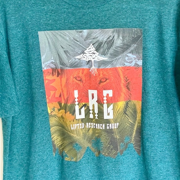 Lrg | Shirts | Lrg Lion Jungle Palm Leaf Graphic Teal T Shirt Mens Size Large | Poshmark